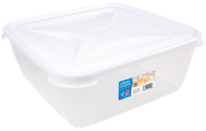Wham Cuisine Square Food Storage Container with White Lid 10L - Clear ...