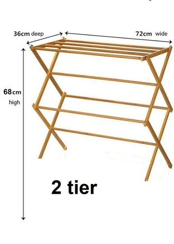 Classic Vintage Traditional BAMBOO WOOD Folding Clothes Airer Horse 2,3 ...