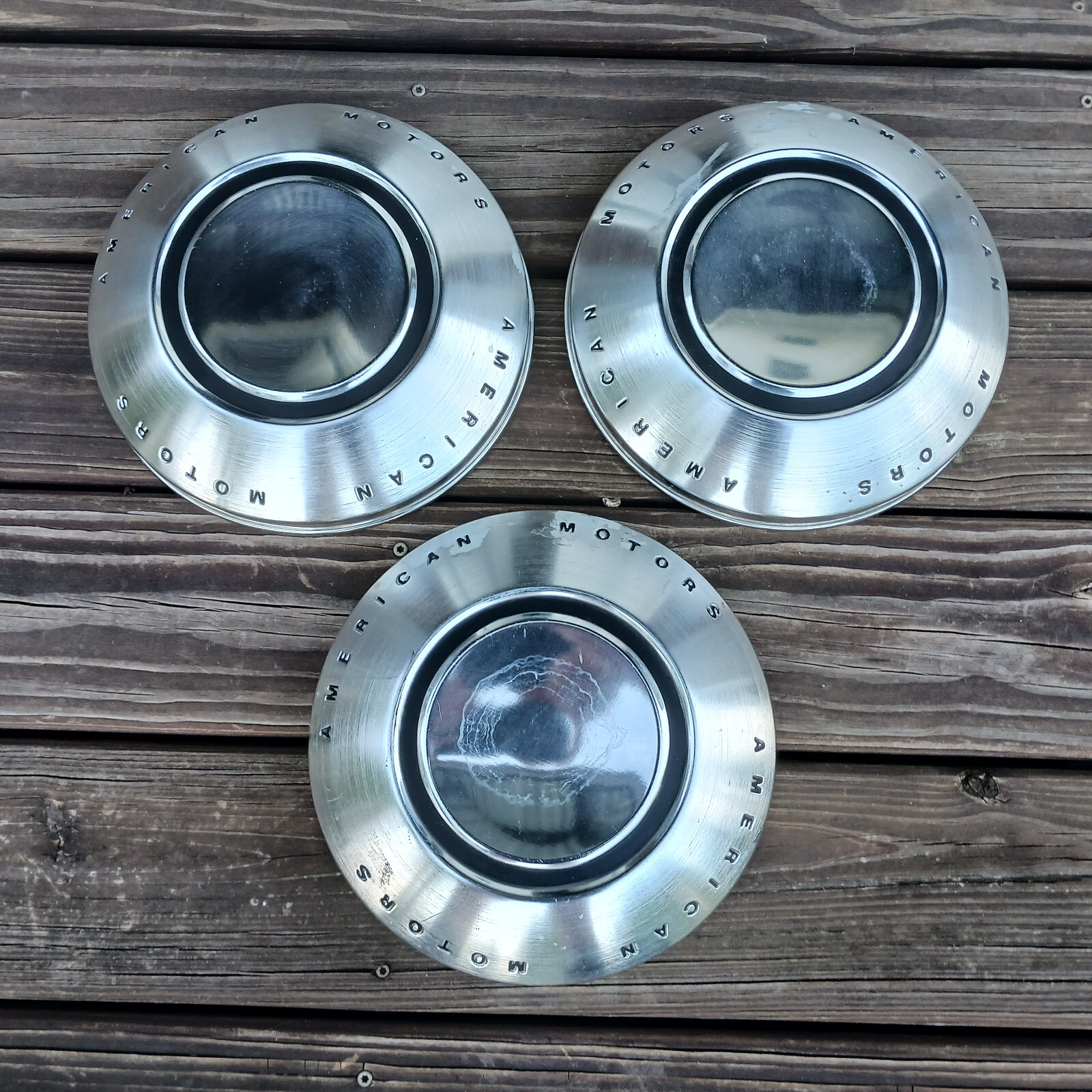(3) 1969-74 American Motors AMC 10” Dog Dish Hubcaps Javelin Gremlin ...