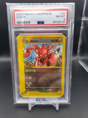 Scizor Rare Aquapolis 2003 Pokemon Card #32 PSA 8 NM-MINT Non Holo | eBay