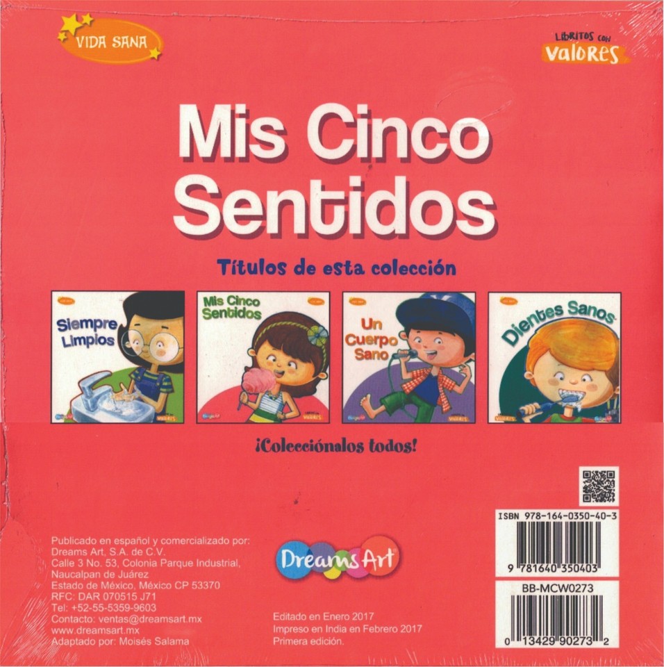 LIBRO ILUSTRADO CON EL CUENTO "MIS CINCO SENTIDOS", EN ESPAÑOL | eBay