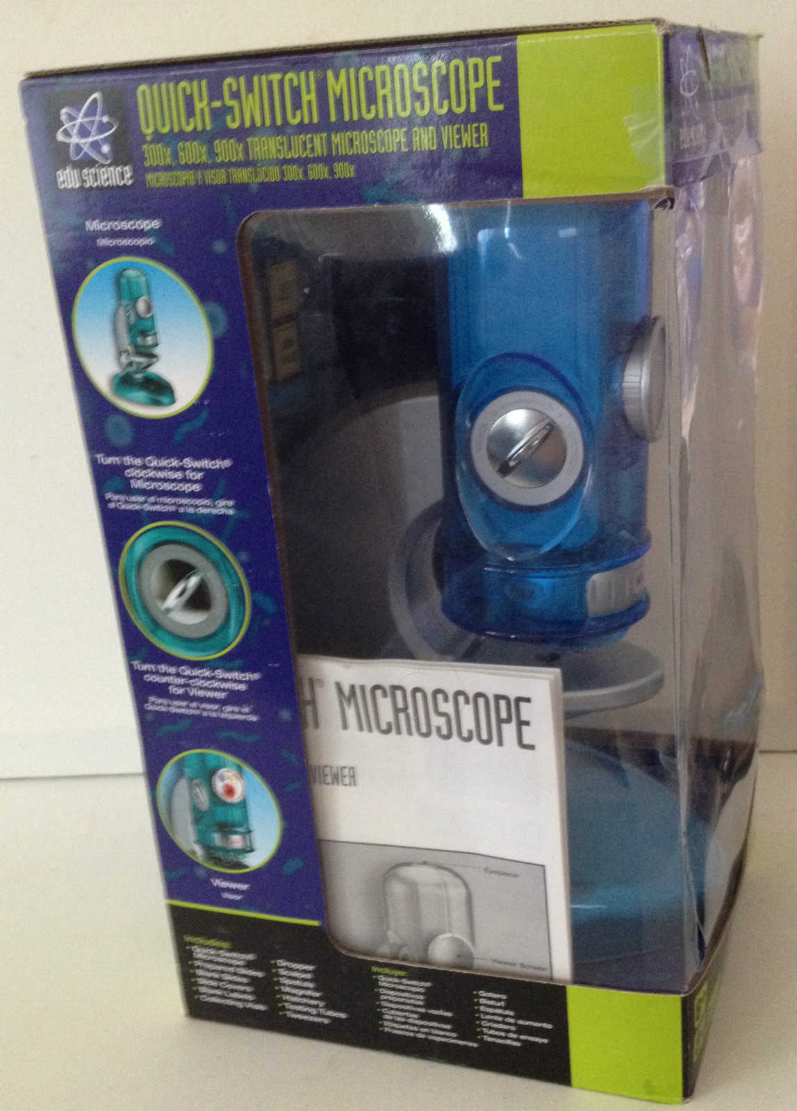 Edu Science QUICK SWITCH MICROSCOPE - 300x 600x 900x Microscope ...