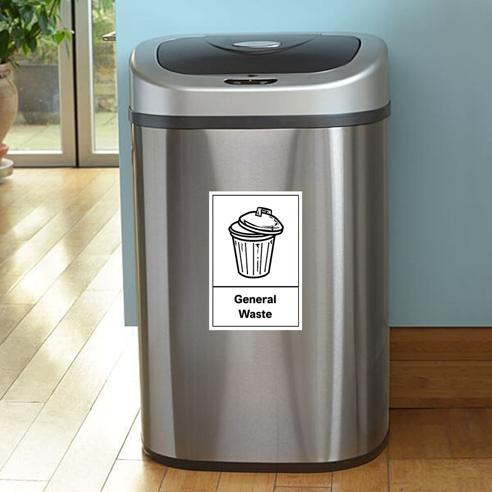 Recycling Bin General Waste Plastics Mixed recycling Stickers ...