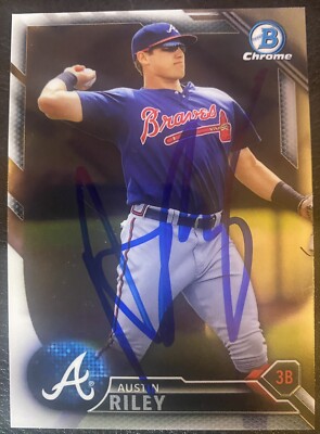 AUSTIN RILEY - Braves AUTOGRAPHED Signed 2016 Bowman CHROME RC (#BCP202 ...