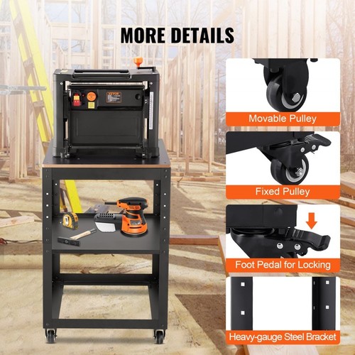 Adjustable Planer Stand for Heavy Loads with Casters and Storage Space ...