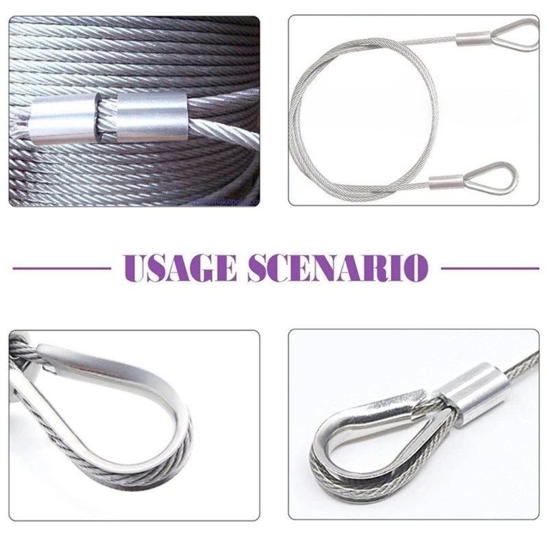 Aluminum Sleeve Wire Crimp Sleeve Wire Ferrules Cord Lock Cable ...
