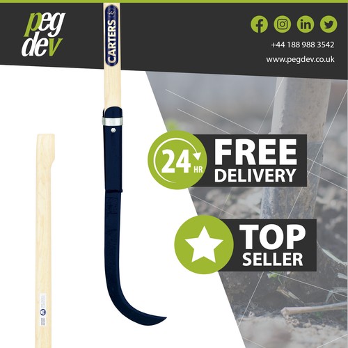 RING & BOLT CURVED SLASHER - with hickory handle, ideal for bushes and ...