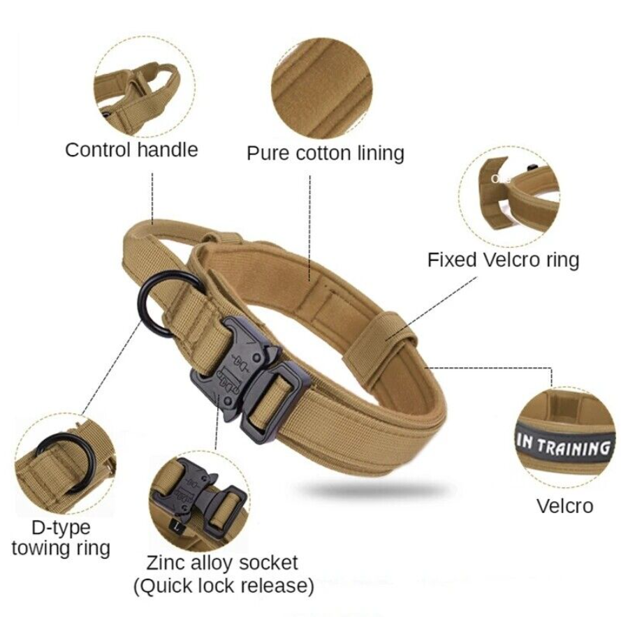 2" Wide Tactical Heavy Duty Nylon Large Dog Collar Military with Metal ...