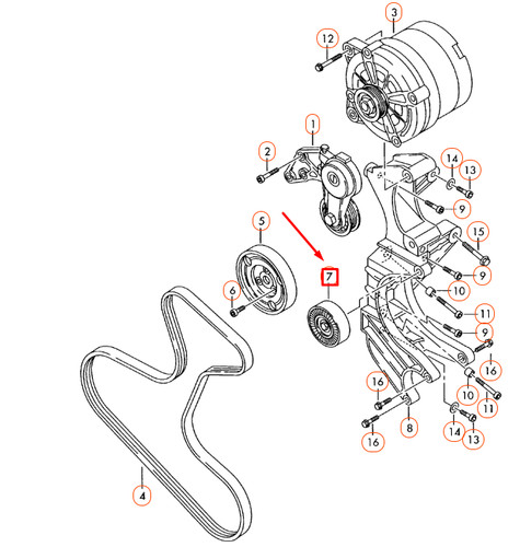 NEW AUDI Q7 4L BELT IDLER PULLEY WITH BOLT 022145276A OEM NO DUTY TO 🇺🇸 ...