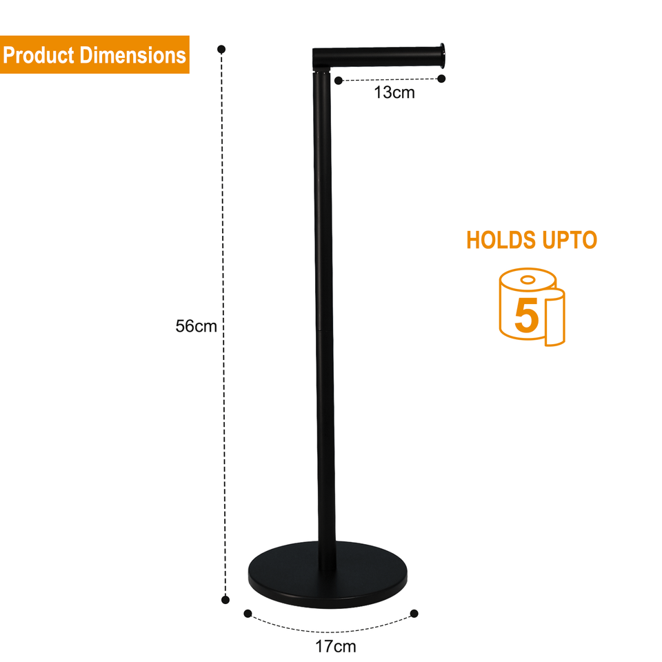 Toilet Roll Holder Free Standing Toilet Paper Holder Stand 5 Loo Rolls ...