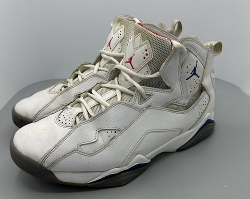 JORDAN TRUE FLIGHT White with Red and Blue Gym Shoes MEN'S US SIZE 10 ...