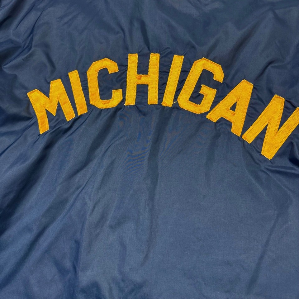 Vintage Michigan Wolverines JEM Jacket Coach NCAA Football Blue Large ...