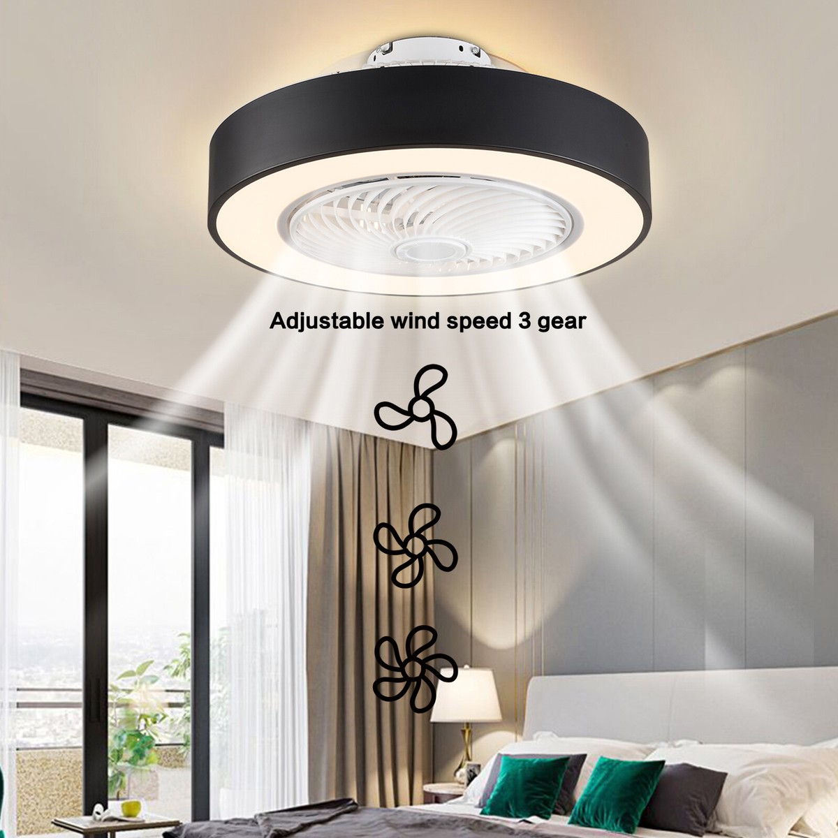 Encased Ceiling Fan With Light | Shelly Lighting