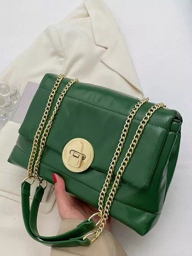 Sac Femme Élégant Manches Bandoulière Cuir Synthetique Grand Vert Or Doux B079 | eBay