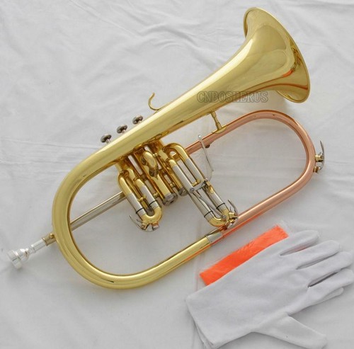 Professional GOLD Flugelhorn ABALONE SHELL Keys Bb Flugel horn Monel ...