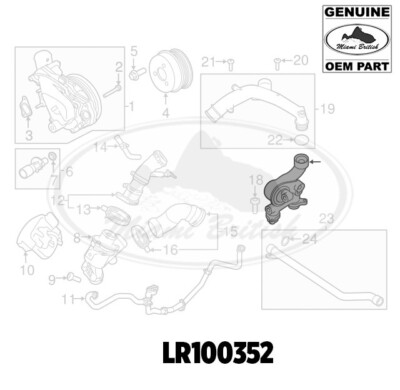 LAND ROVER WATER VALVE RANGE SPORT 16-19 5.0L V8 LR100352 OEM | eBay