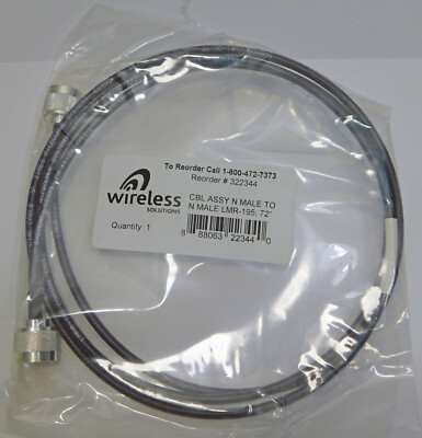 Wireless Solutions LMR-195 Cable Assembly N Male to N Male LMR-195 72 ...