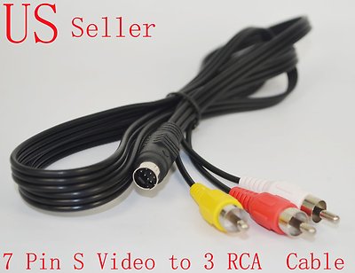 2X 5FT 7Pin S-Video Male To 3 RCA Male Composite Video AV Cable For PC ...