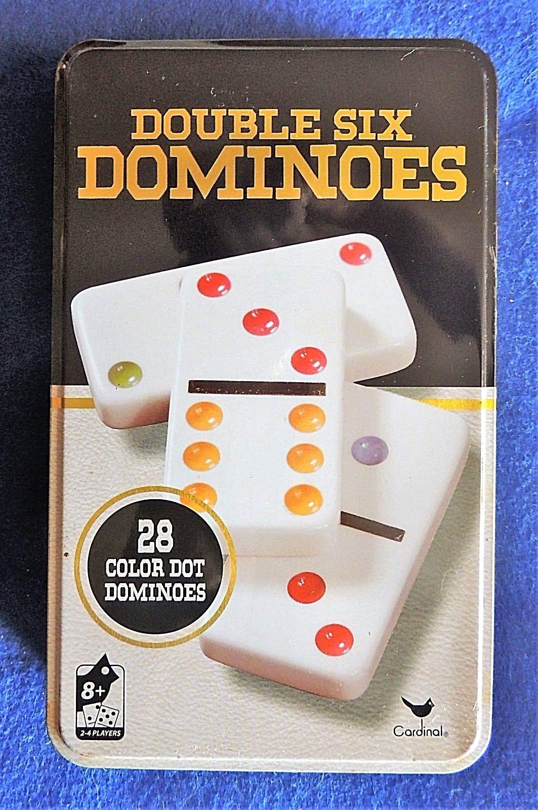 Double Six Dominoes Game Set 28 Color Dot Dominoes Cardinal #9510C Ages ...