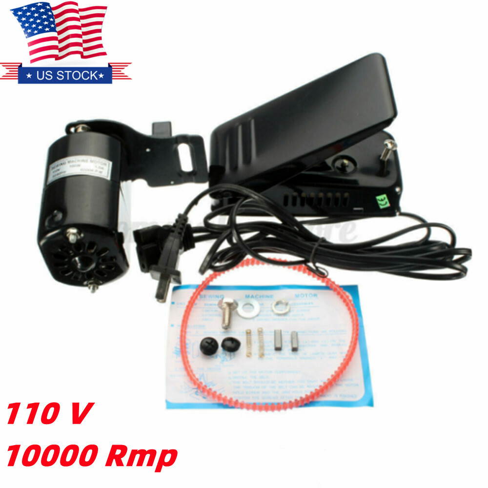 Sewing Machine Motor Kit with Electronic Foot Pedal & Belt-110V 180W ...
