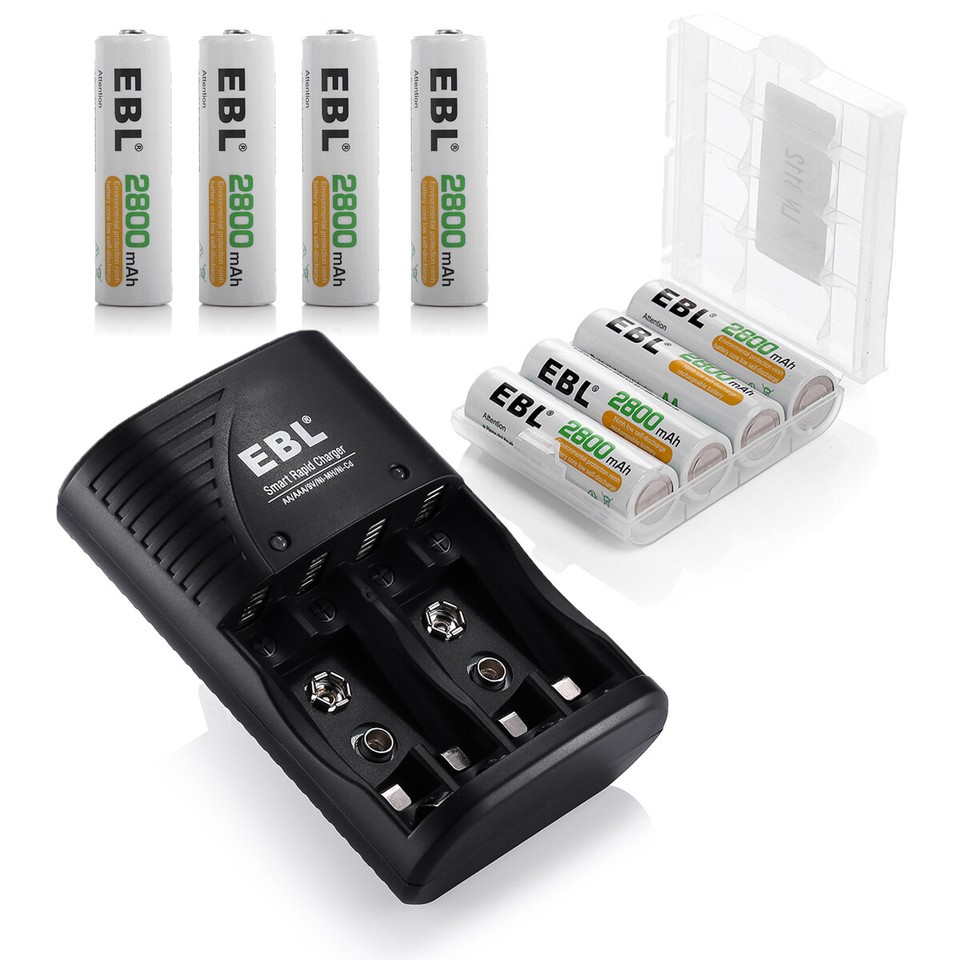 Lot EBL Double A, Triple A Batteries Rechargeable Ni-MH 1.2V / AAA AA ...