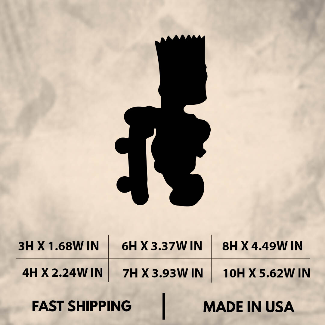Bart|Skateboard|Vinyl Sticker |Decal for Window|Laptop|car|Tablet|phone ...