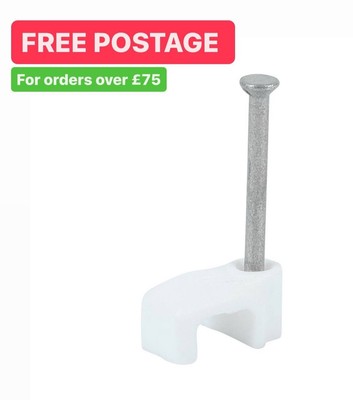 Timco Flat Cable Clips 1.0mm - White | eBay UK