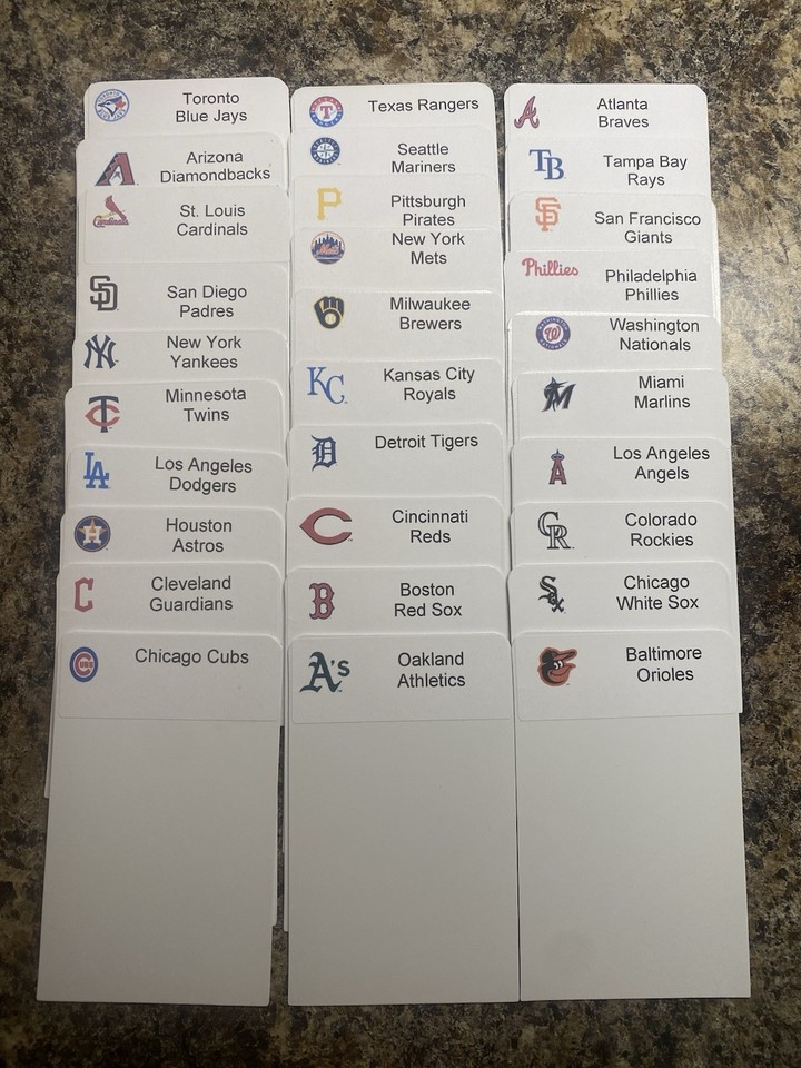 (30) TALL Sports Card Dividers with 30 FREE MLB Teams Logos Labels | eBay