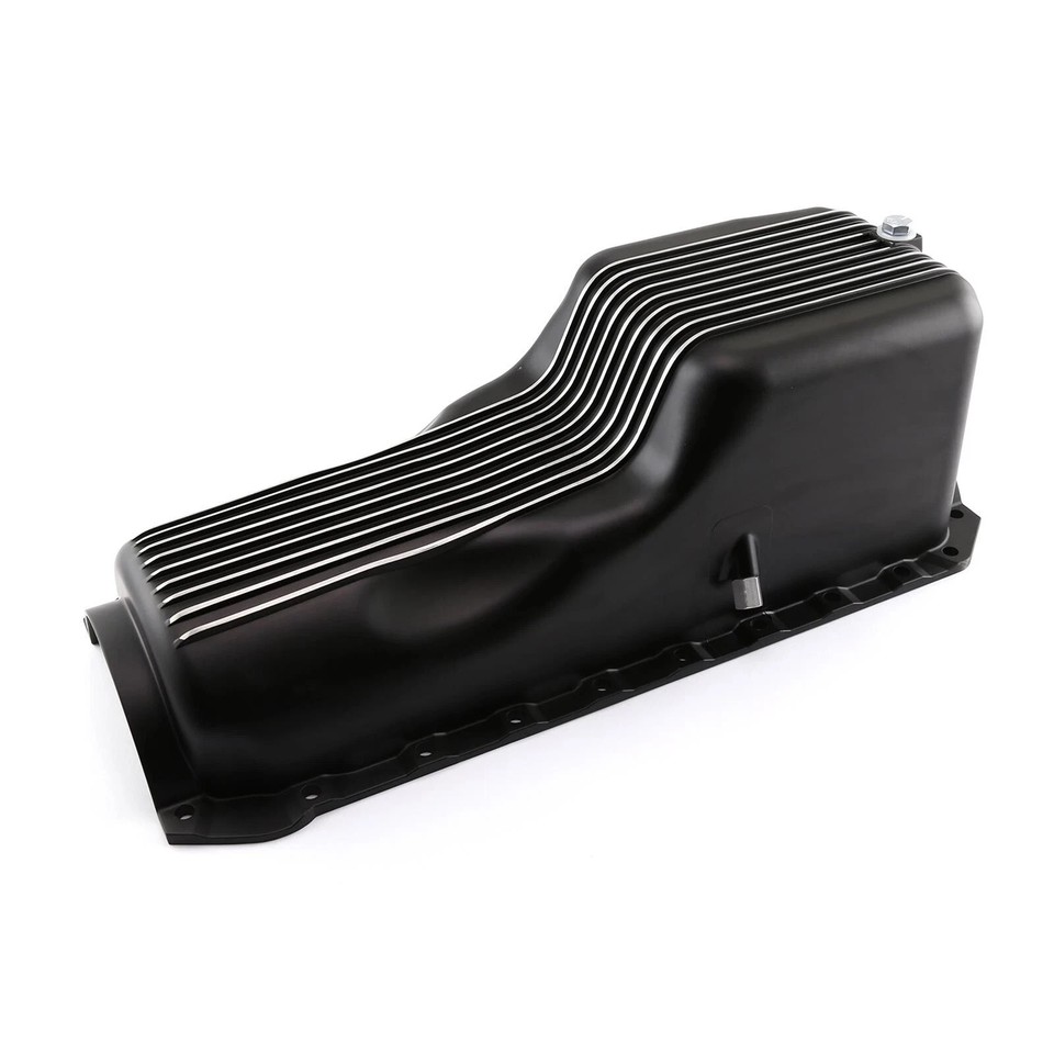 1965-90 BB CHEVY GEN 4 BLACK FINNED ALUMINUM 5 QUART OIL PAN 396 402 ...