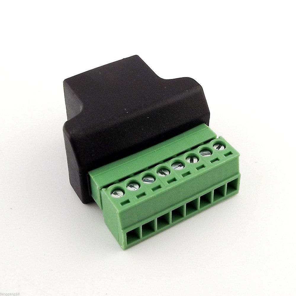 RJ45 Female To Screw Terminal 8 Pin Connector Ethernet Cable Extender ...