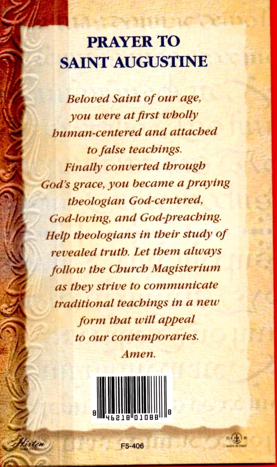 Saint St. Augustine - Biography, prayer, Feast Day, etc... Folder Card ...