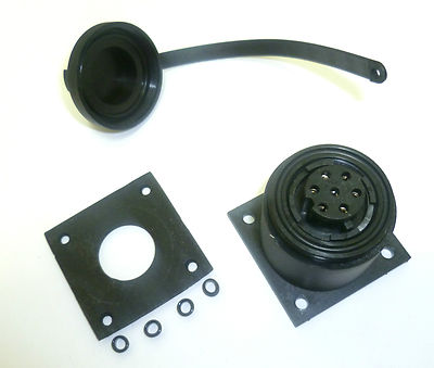 10 x Bulgin Buccaneer 7-way Bulkhead Mount Socket PX0760/S & cover cap ...