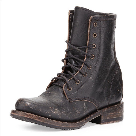 FREEBIRD By Steven Charlie Black Leather combat Boots… - Gem