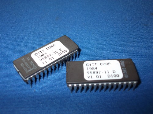 95897-12E 95897-11D ITT EPROM 28-PIN CERDIP INTEL AMD D27128 RARE SET 2 ...