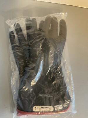 Salisbury D120 Size 11 Lineman Rubber Insulating Gloves Class 1 Type 1 ...
