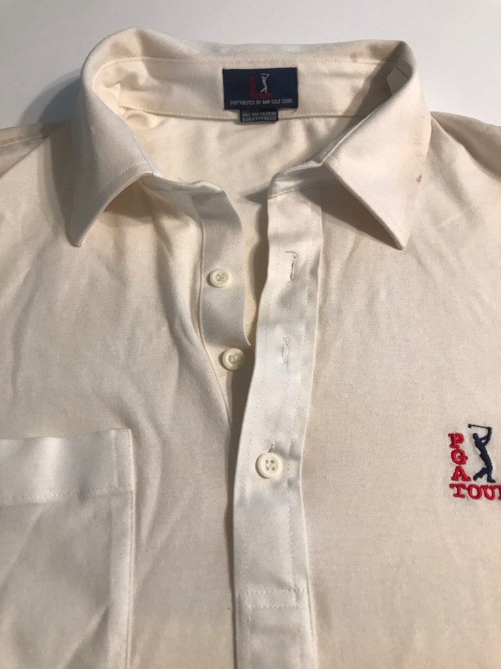 Vintage Embroidered PGA Tour Preppy Polo Mens Size L Golf Shirt I | eBay