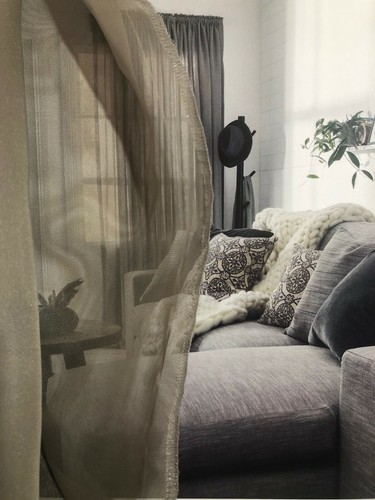 Sheer Voile 3 metre Drop Continuous Curtain Fabric Buy per metre -TAUPE ...