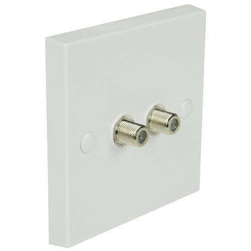 Twin Sky Satellite F Screw Type Wall Plate White Faceplate Socket ...