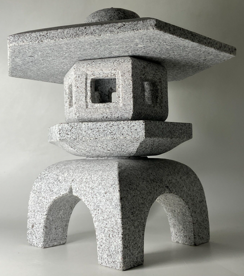 Gray Stone Lantern Yukimi Tourou Small Granite Japanese Garden Ornament ...