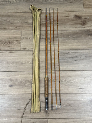 Vintage Montague Rapidan Bamboo Four 4 Piece 8' 5" Fly Fishing Fly Rod ...