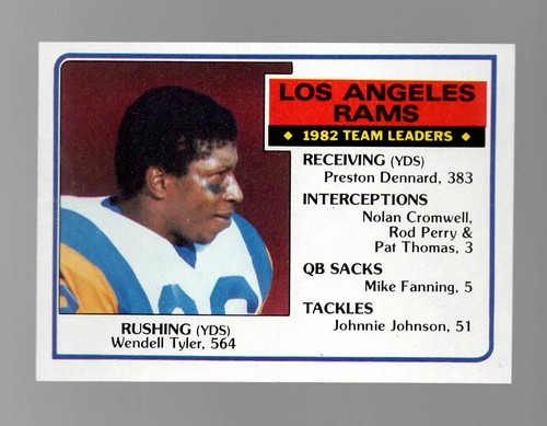 1983 Topps #86 Wendell Tyler Los Angeles Rams team Excellent/NM | eBay
