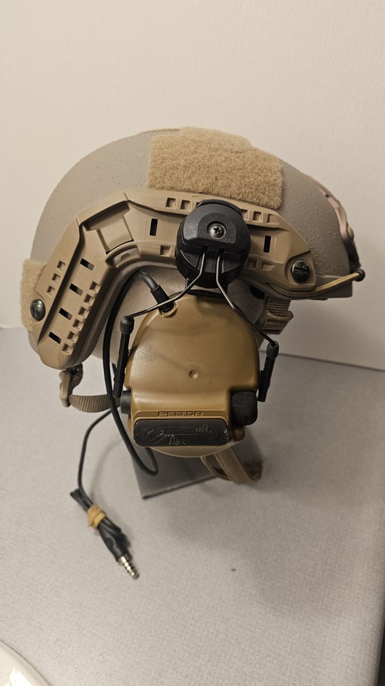 Ops-Core Maritime Size Medium Tan ballistic Helmet Lux Peltor Comtac ...