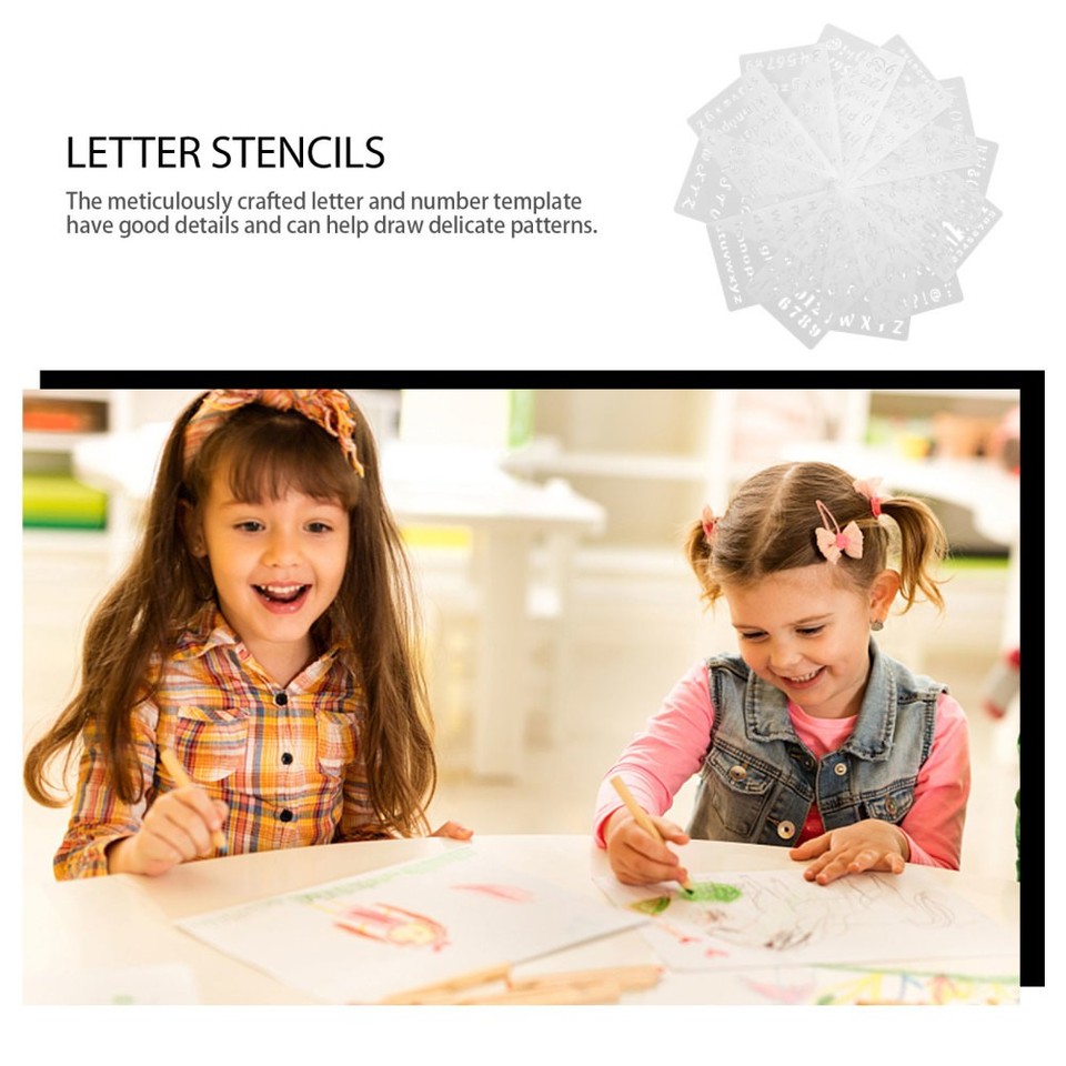 12 Pcs Stencils for Drawing Number Templates Lettering Scrapbook | eBay ...