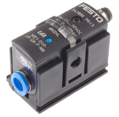 Festo SDE5 Series PRESSURE SENSOR SDE5-D10-FP-Q6-P-M8 0-10 Bar M8x1 3 ...