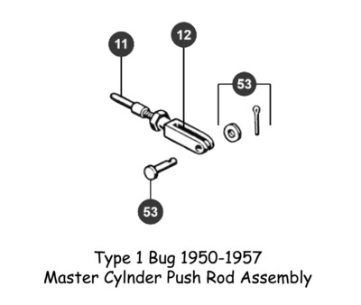 1950-1957 VW Beetle Brake Master Cylinder Push Rod Kit | eBay