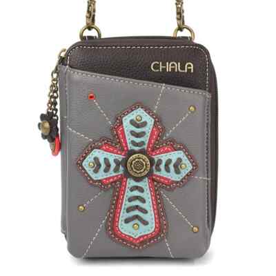 Chala Chevron Cross Faux Leather Wallet Crossbody Bag (Gray) NWT | eBay