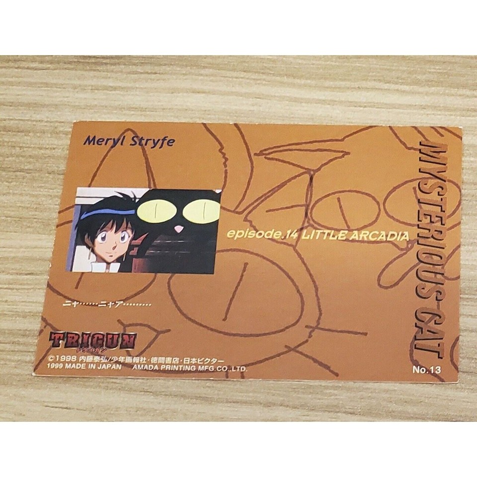 Vintage Amada Trigun Card Feat. Vash The Stampede No. 13 | eBay