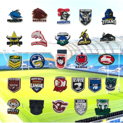 NRL SHOE CHARMS for CROCS Jibbits NRL Rugby League Football SPORTS ...