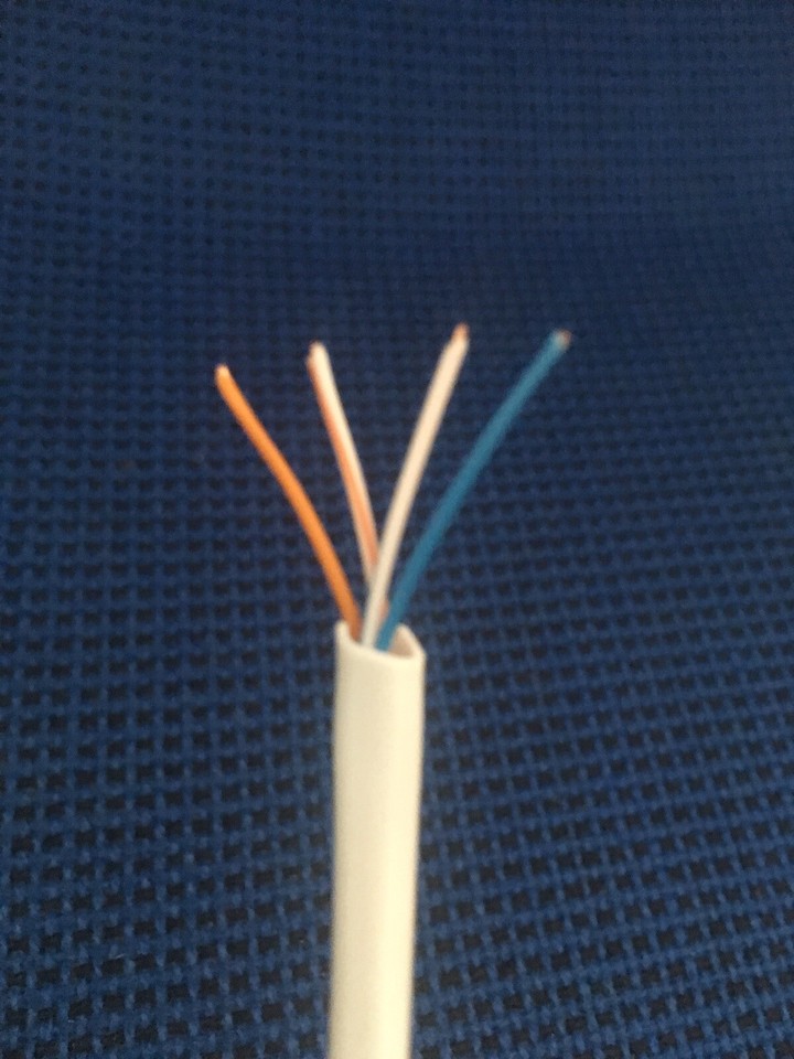 15m BT Telephone FLAT 2 Pair 4 Wire White Internal Phone Cable + Clips ...