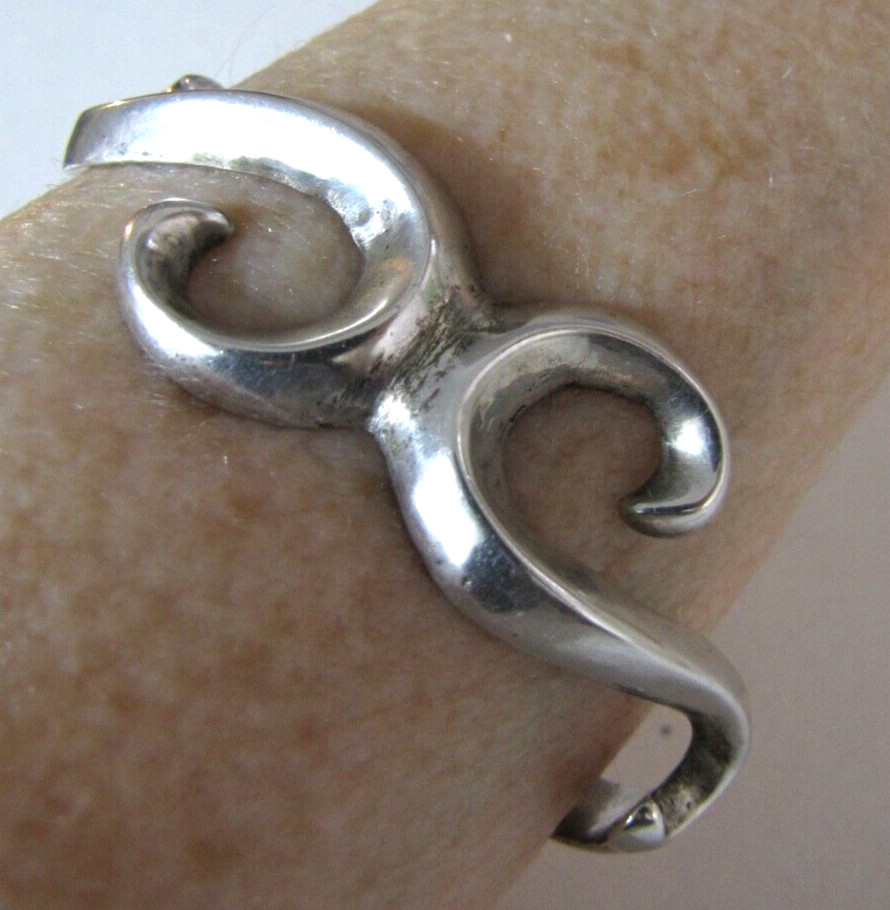 Vintage Navajo Sandcaste Sterling Silver Cuff Bracele… - Gem